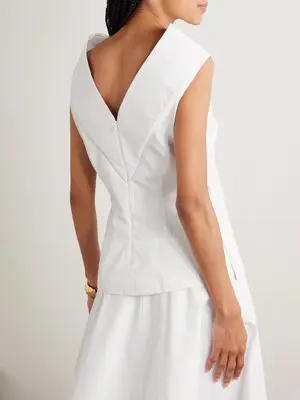 Brandon Maxwell The Bowie Draped Cotton-poplin Top