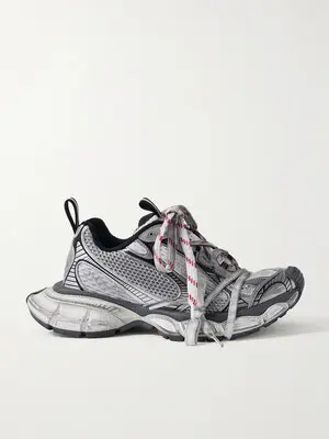 Balenciaga 3xl Mesh And Rubber Sneakers - Gray