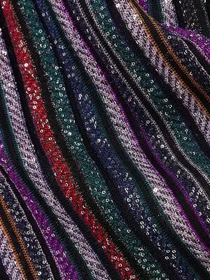 Missoni Sequined Striped Crochet-knit Wide-leg Pants - Black