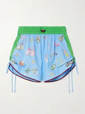 ALEMAIS Anouk Colantoni Printed Organic Cotton-poplin Shorts