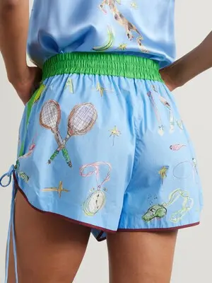 ALEMAIS Anouk Colantoni Printed Organic Cotton-poplin Shorts