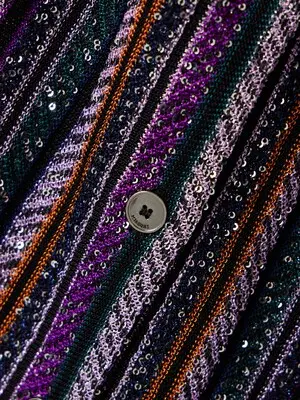 Missoni Sequin-embellished Striped Crochet-knit Cardigan