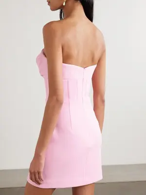 Rebecca Vallance Empress Strapless Draped Crepe Mini Dress