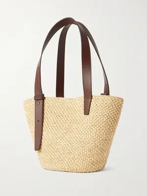 Lié Studio The Bianca Small Leather-trimmed Raffia Tote - Neutrals