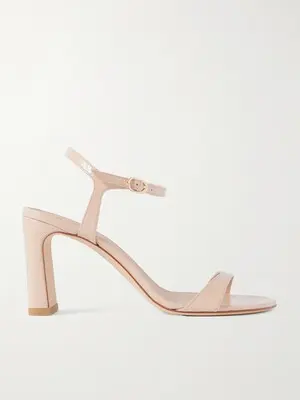 STUART WEITZMAN Babette Patent-leather Sandals - Neutrals