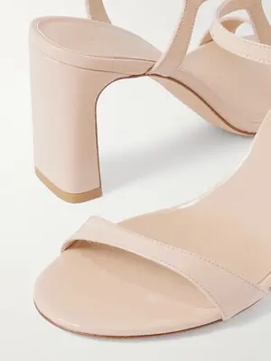 STUART WEITZMAN Babette Patent-leather Sandals - Neutrals