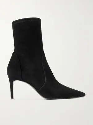 STUART WEITZMAN Power Suede Ankle Boots - Black