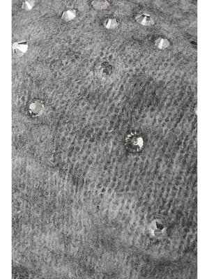 Alessandra Rich Cropped Crystal-embellished Knitted Top