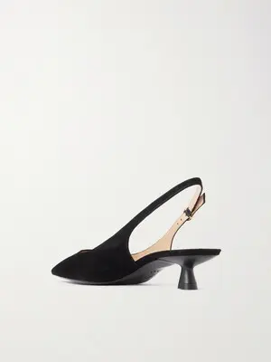STUART WEITZMAN Sculpt Suede Slingback Pumps - Black