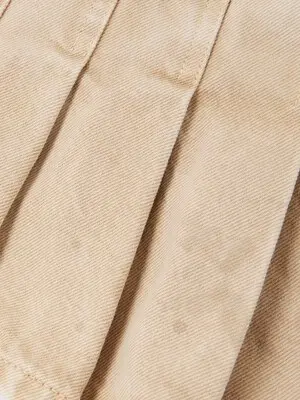 Balenciaga Pleated Denim Mini Skirt - Neutrals