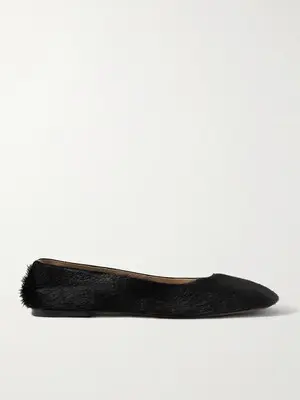 THE ROW Square Calf Hair Ballet Flats
