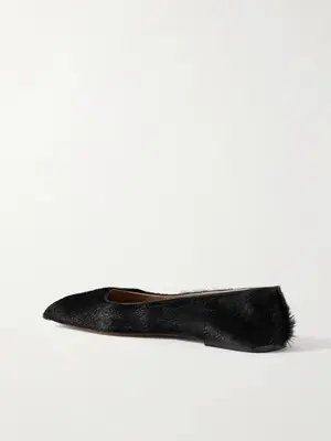 THE ROW Square Calf Hair Ballet Flats