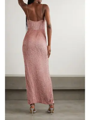 Retrofete Katya Draped Sequin Gown