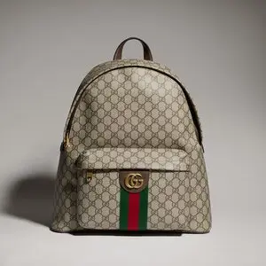 Gucci Ophidia Medium Backpack Gg Canvas - Beige