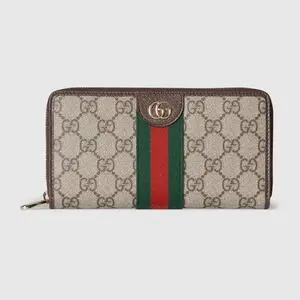 Gucci Ophidia Zip Around Wallet - Beige