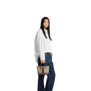 Gucci Ophidia Small Tote Bag Gg Canvas - Beige