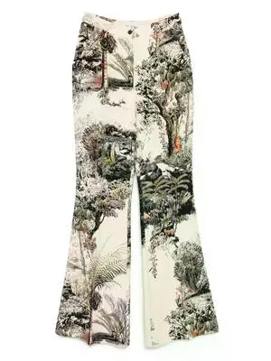 ISABEL SANCHIS Printed Wide Leg Trousers