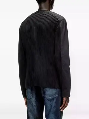 DIESEL® K-matty Ribbed Zip-up Cardigan - Black