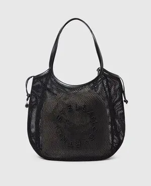 Stella McCartney Logo Mesh Hobo Bag - Black