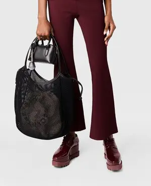 Stella McCartney Logo Mesh Hobo Bag - Black