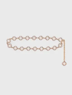 Maje Brass Clover Chain Belt - Silver/gold