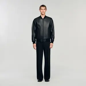 Sandro Leather Jacket - Black