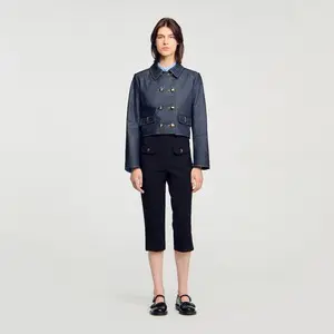 Sandro Denim Tailored Jacket - Deep Blue