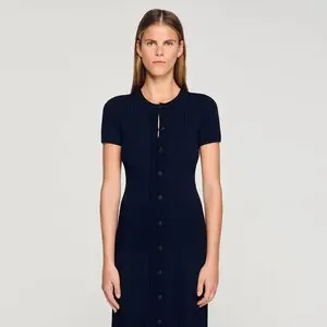 Sandro Knit Maxi Dress - Navy Blue