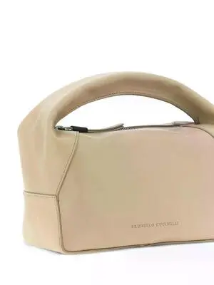 Brunello Cucinelli Small Duo Curved-handle Leather Tote