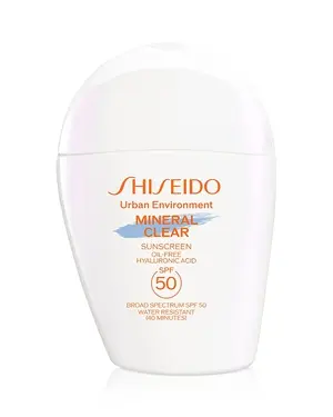 SHISEIDO Urban Environment Mineral Clear Sunscreen Spf 50 100% Mineral Sunscreen For Face 1 Oz - No Color