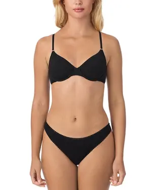ON GOSSAMER Cabana Cotton Unlined Underwire Bra - Black