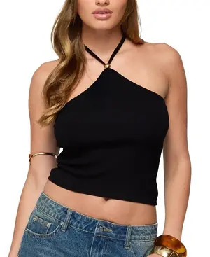 EDIKTED Hollis Knit Halter Top - Black