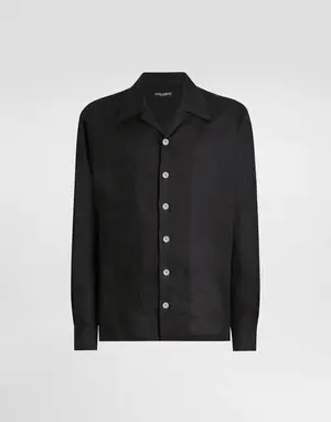 Dolce & Gabbana Hawaii Linen Canvas Shirt - Black