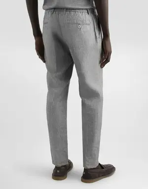 Dolce & Gabbana Washed Linen Canvas Trousers - Grey