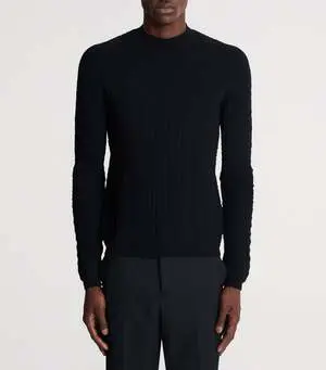 Balmain Silk-cotton Pullover Sweater - Black