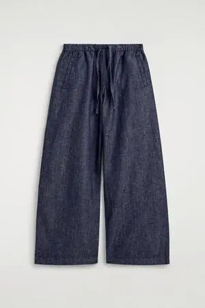 Cos Wide-leg Drawstring Denim Pants