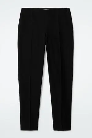 Cos Slim-leg Cropped Trousers - Black