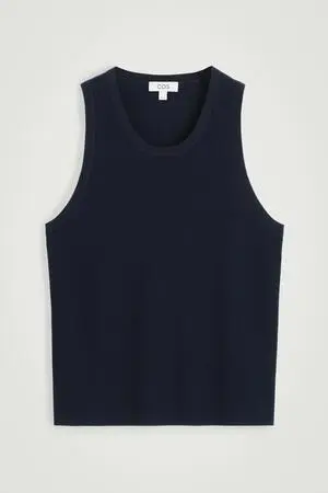 Cos Ribbed Merino Wool Knit Tank Top