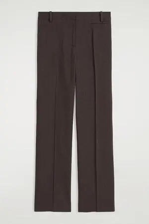 Cos Tailored Linen Straight-leg Trousers - Brown