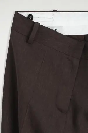 Cos Tailored Linen Straight-leg Trousers - Brown