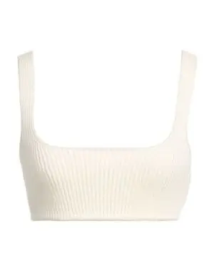 A PAPER KID Knitted Crop Top - White