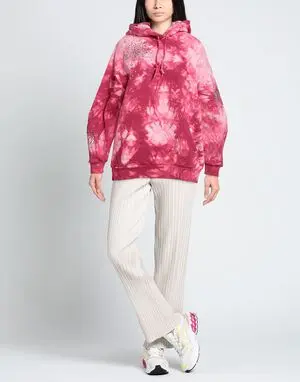 DES_PHEMMES Tie-dye Crystal Embellished Cotton Hoodie - Pink