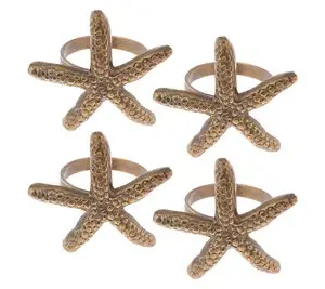 KARMA GIFTS Karma Set Of 4 Starfish Napkin Rings - One-color