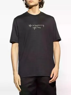 Eleventy Slogan-embroidery T-shirt