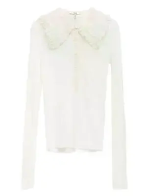 Chloé Lace-collar Long-sleeve Shirt - White