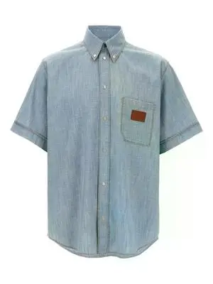 Fendi Chambray Short-sleeve Shirt