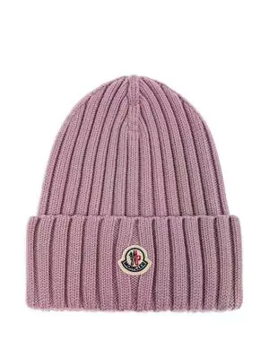 Moncler Ribbed-knit Beanie - Pink