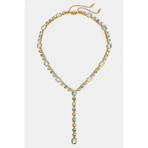 Nadri Cabarete Multi Stone Adjustable Y Necklace - Gold