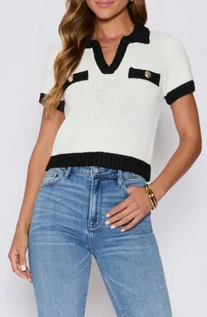 VICI Contrast Trim Polo Sweater