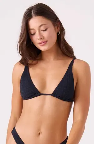 Roxy Haliewa Built Up Triangle Bikini Top - Anthracite